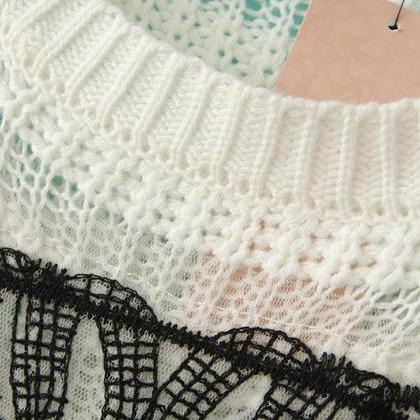 Fashion Lace Long-sleeved Sweater Skull Pattern on Luulla